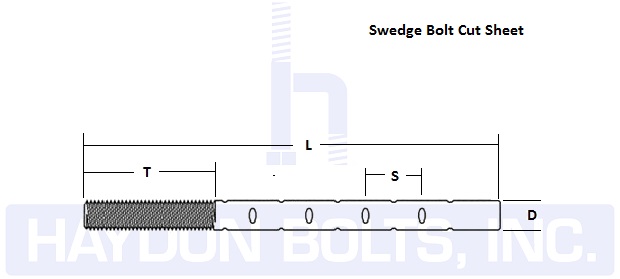 Swedge Bolt Cut Sheet - Haydon Bolts Inc - Haydon BoltsHaydon Bolts